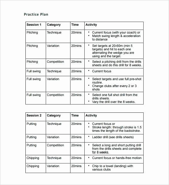 20 Baseball Practice Plan Template Excel