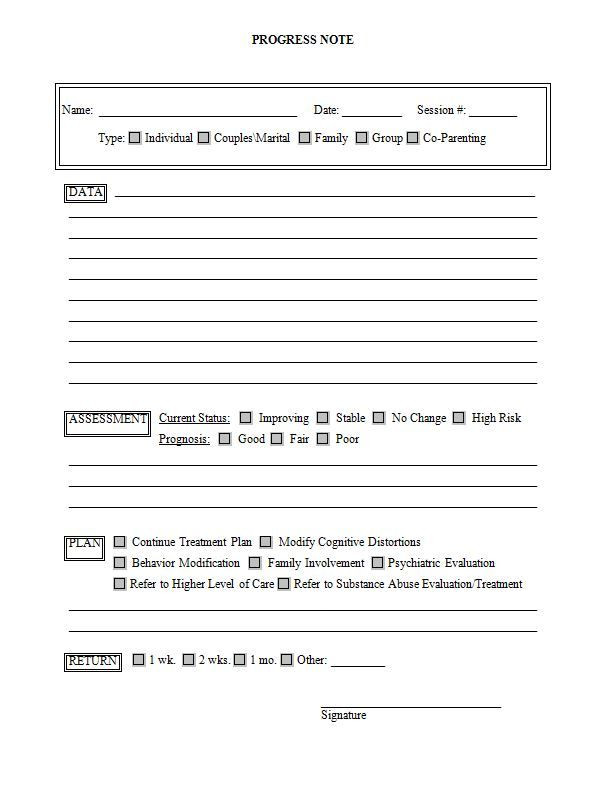 20 Counseling Treatment Plan Template