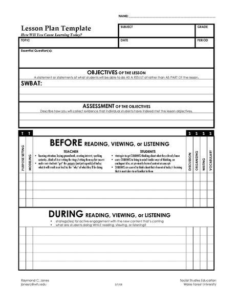 20 Esl Lesson Plans Template