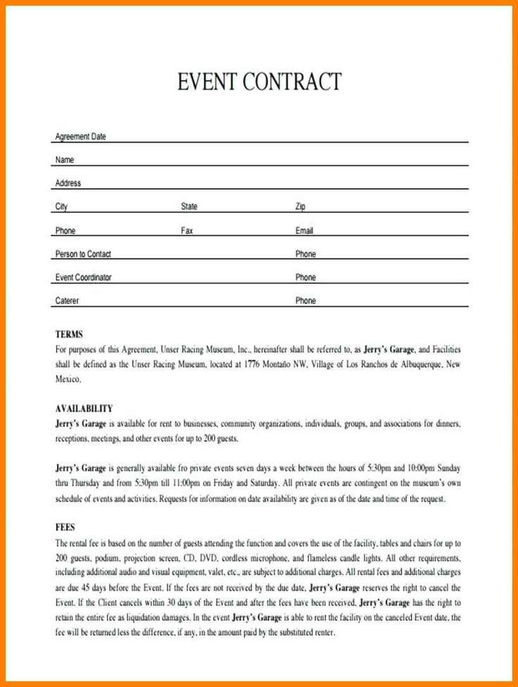 20 Event Planner Contract Template 20 Event Planner Contract Template