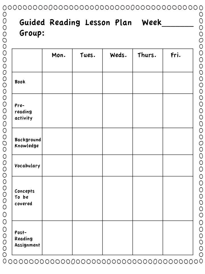 20 Guided Reading Lesson Plan Template Simple Template Design