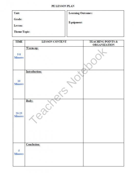20 Lesson Plan Template Elementary