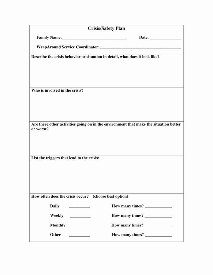 20 Mental Health Crisis Plan Template