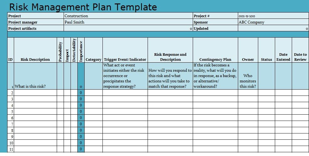 20 Project Execution Plan Template Excel