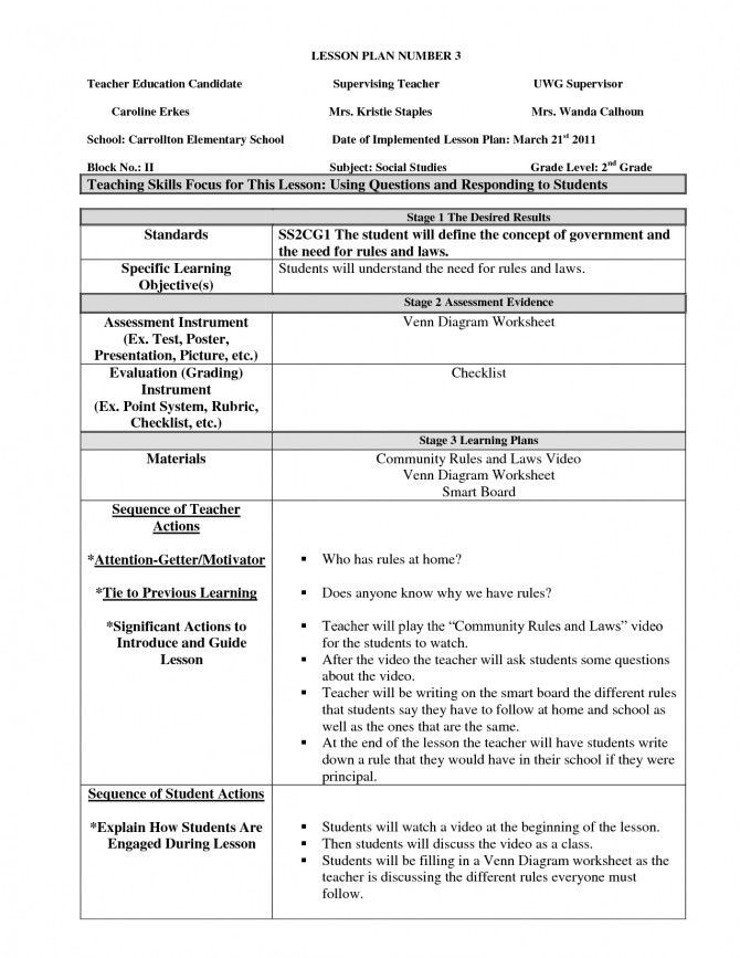 20 Sunday School Lesson Plan Template