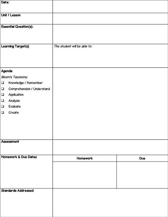 20 Sunday School Lesson Plan Template
