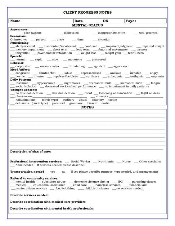 20 Case Management Service Plan Template