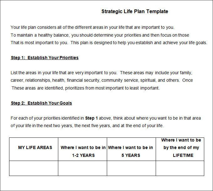 20 Creating A Life Plan Template 20 Creating A Life Plan Template