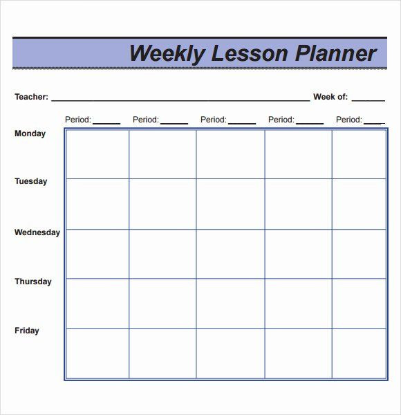 20 Editable Weekly Lesson Plan Template