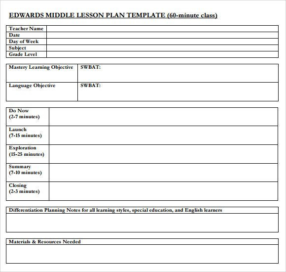 20 Foreign Language Lesson Plan Template