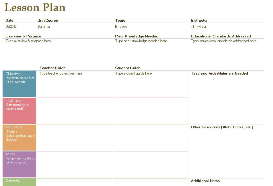 20 Foreign Language Lesson Plan Template