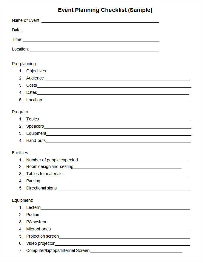 20 Free Event Planning Template