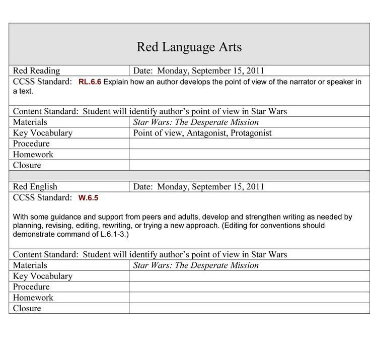 20 Language Arts Lesson Plan Template 20 Language Arts Lesson Plan Template