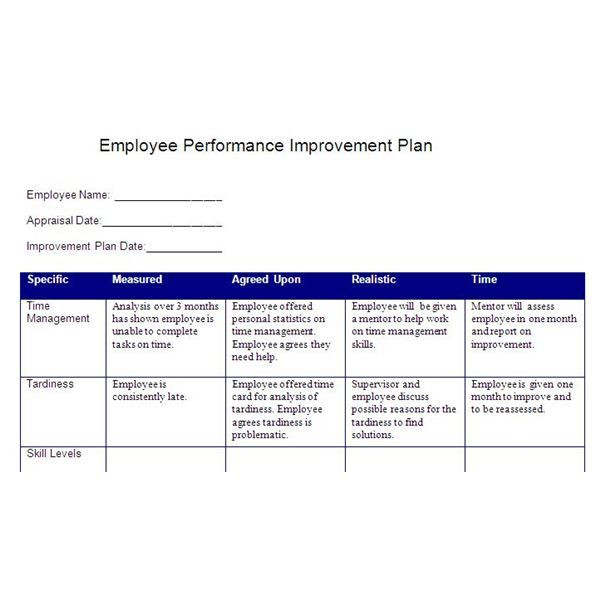 20 Performance Improvement Action Plan Template