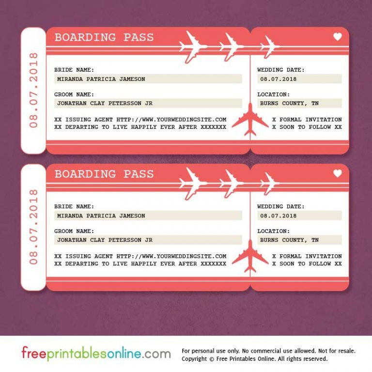 20 Plane Ticket Template Pdf