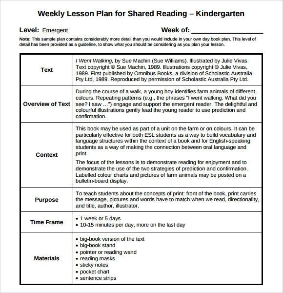 20 Shared Reading Lesson Plan Template 20 Shared Reading Lesson Plan Template