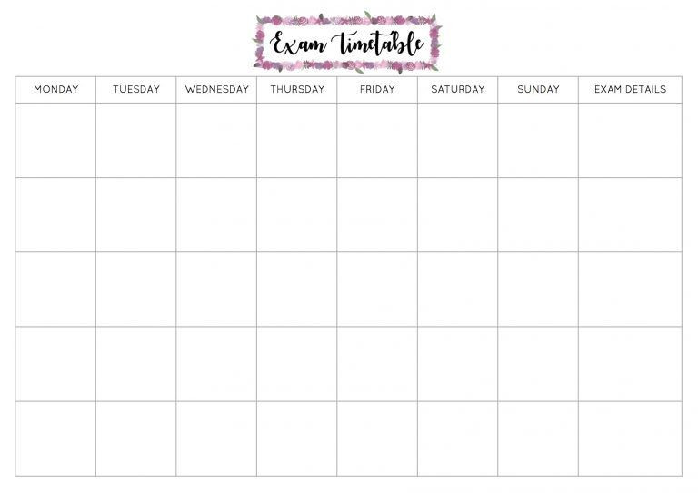 20 Study Plan Template