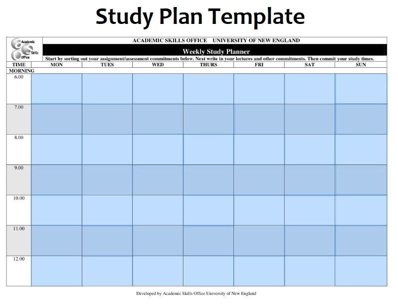 20 Study Plan Template