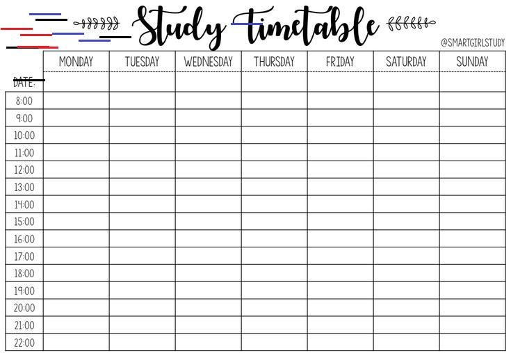 20 Study Plan Template