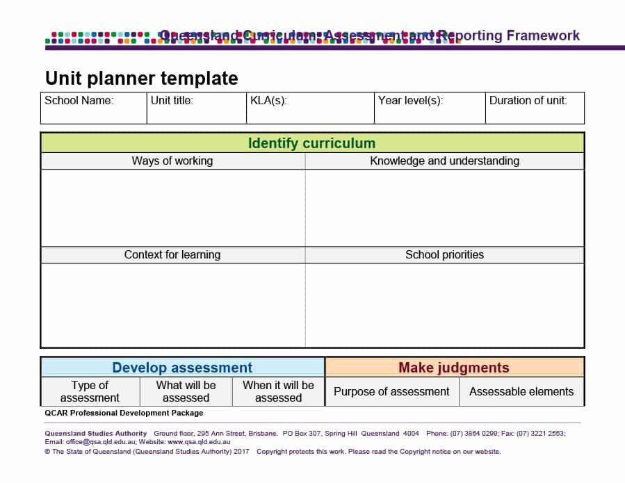 20 Unit Lesson Plan Template Doc